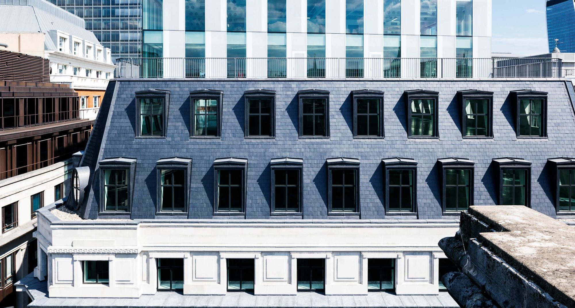 Blue Mansard Roof Mansard Roofs Are Characterized By A Hipped Design